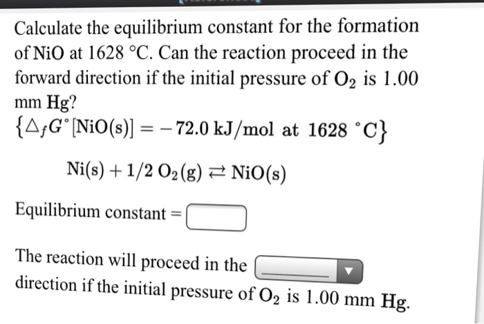 Solved Calculate the equilibrium constant for the formation | Chegg.com