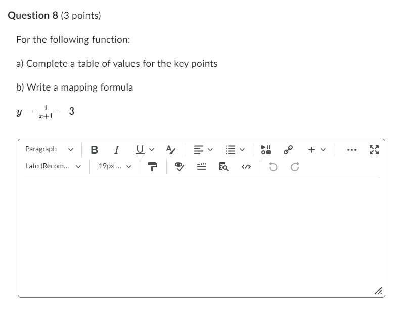 Solved For the following function: a) Complete a table of | Chegg.com