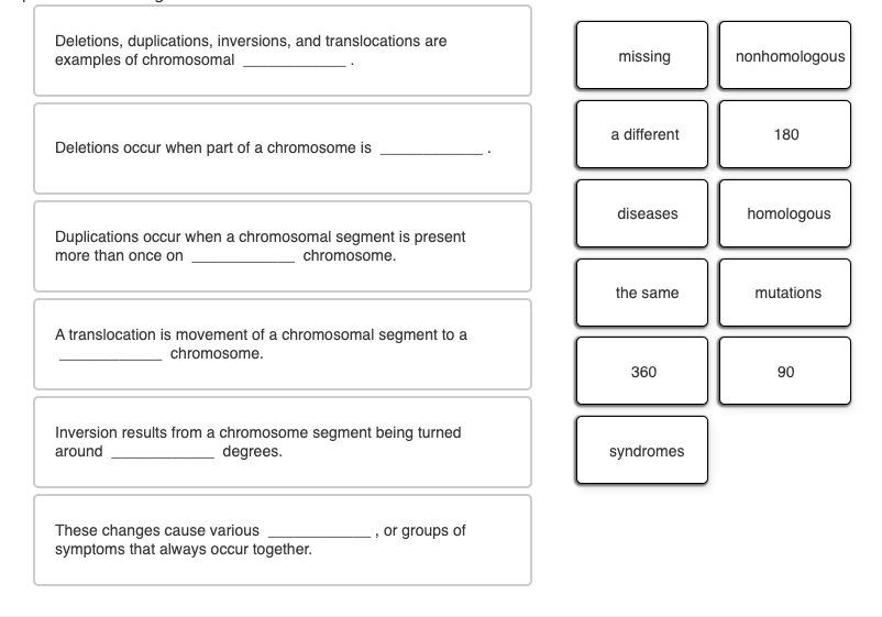 Solved Deletions, duplications, inversions, and | Chegg.com