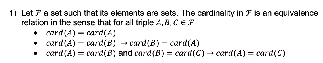 Solved 1) Let F a set such that its elements are sets. The | Chegg.com