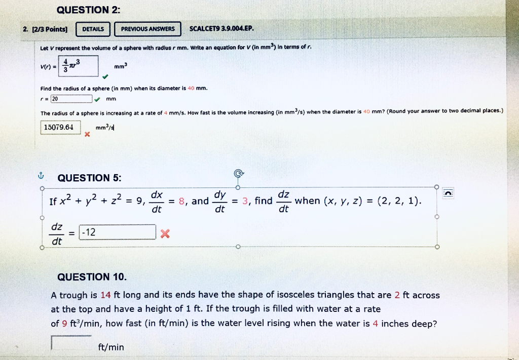 Solved QUESTION 2: 2. [2/3 Points] DETAILS PREVIOUS ANSWERS | Chegg.com