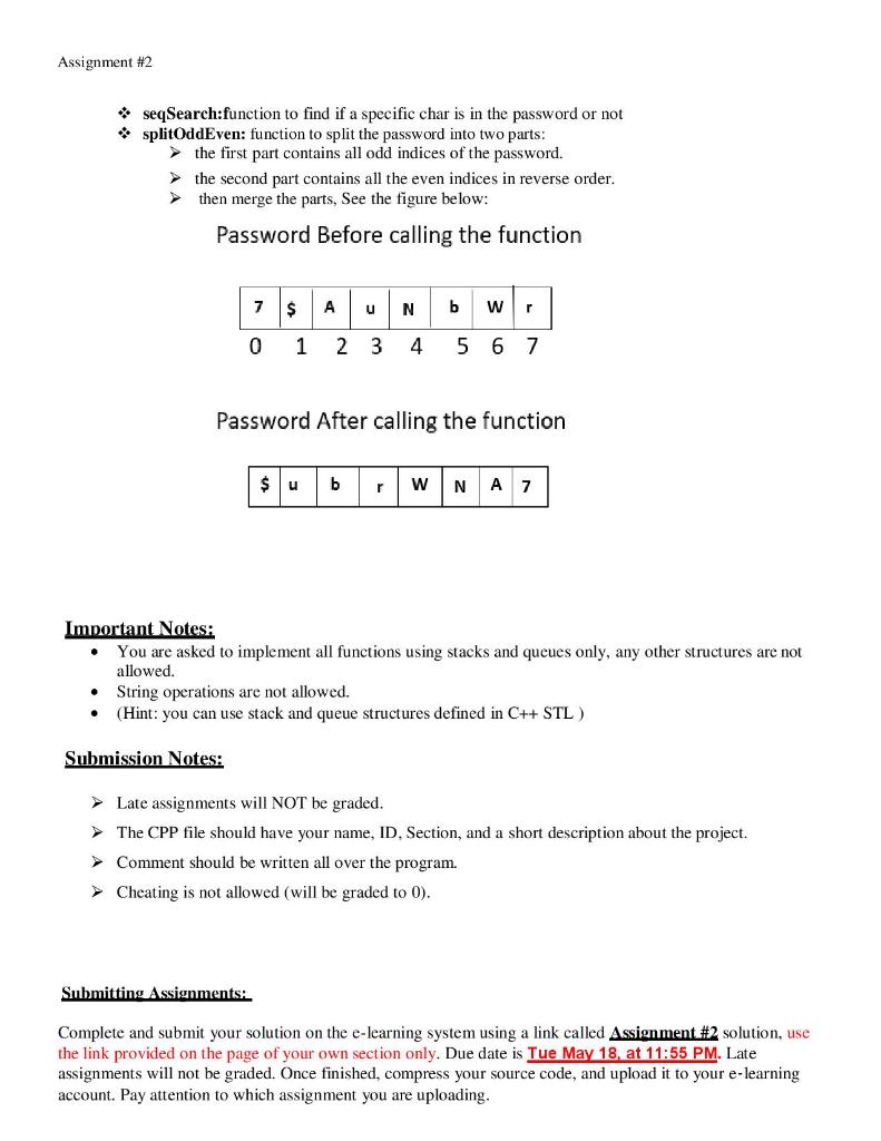 Solved Assignment#2: Stacks and Queues Problem Statement: | Chegg.com