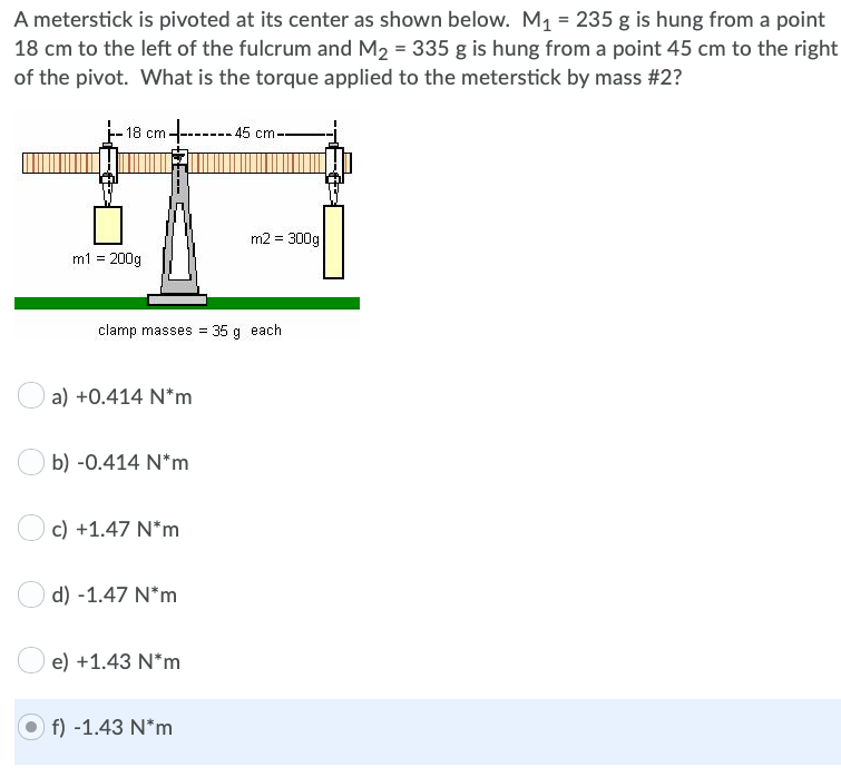 Solved A meterstick is pivoted at its center as shown below. | Chegg.com