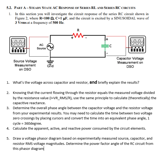 Solved 5.2. PART A - SteAdY STATE AC RESPONSE OF SERIES RL | Chegg.com