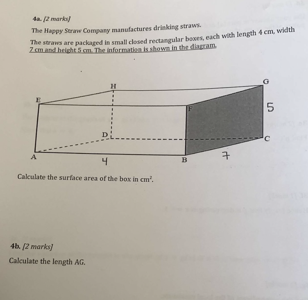 Solved 4a. [2 marks] The Happy Straw Company manufactures | Chegg.com