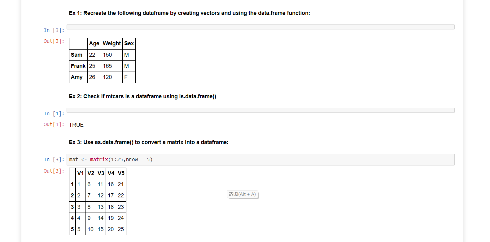 Solved In [3]: Out [3]: Ex 1: Recreate the following | Chegg.com