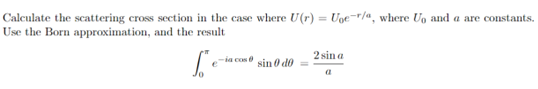 Solved Calculate the scattering cross section in the case | Chegg.com