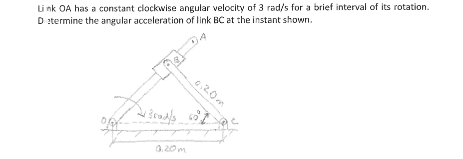 Solved Link OA has a constant clockwise angular velocity of | Chegg.com