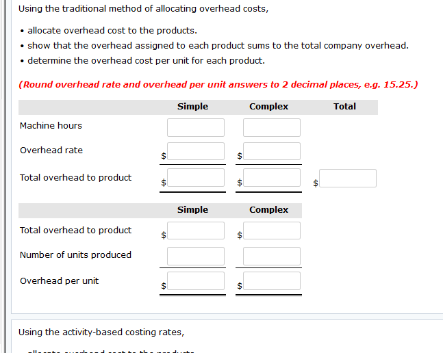 Solved Using the traditional method of allocating overhead | Chegg.com