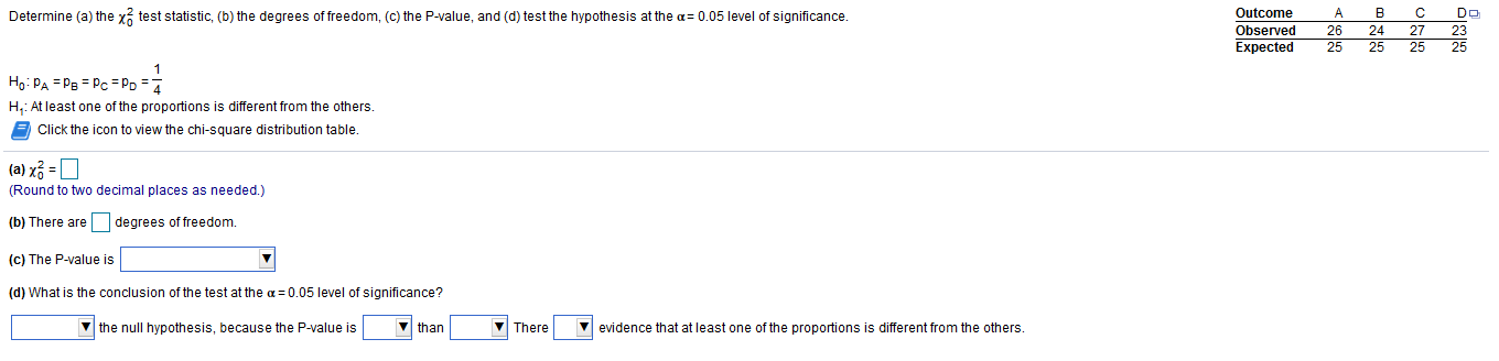 Solved Determine (a) the x2 test statistic, (b) the degrees | Chegg.com