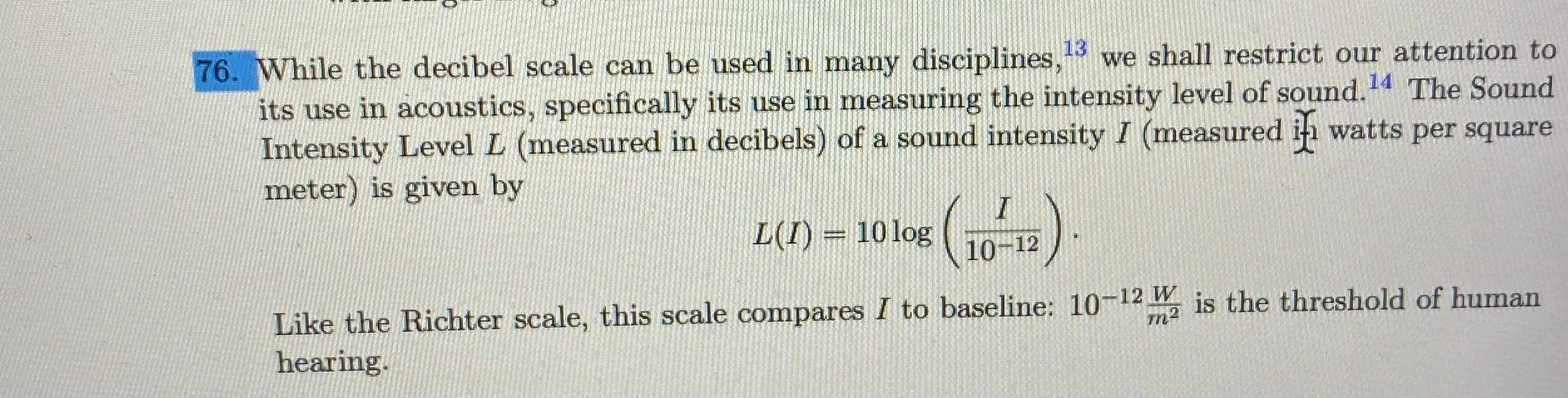 Solved While the decibel scale can be used in many | Chegg.com