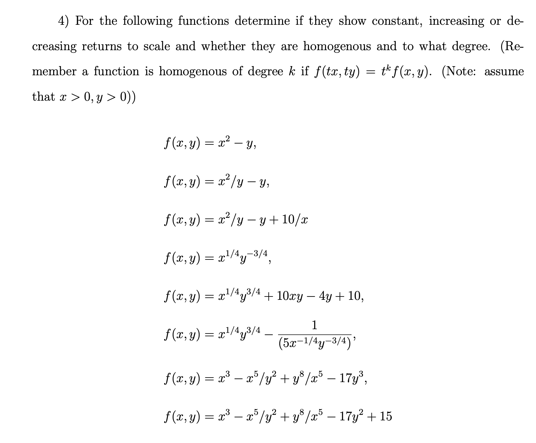Solved 4) For the following functions determine if they show | Chegg.com