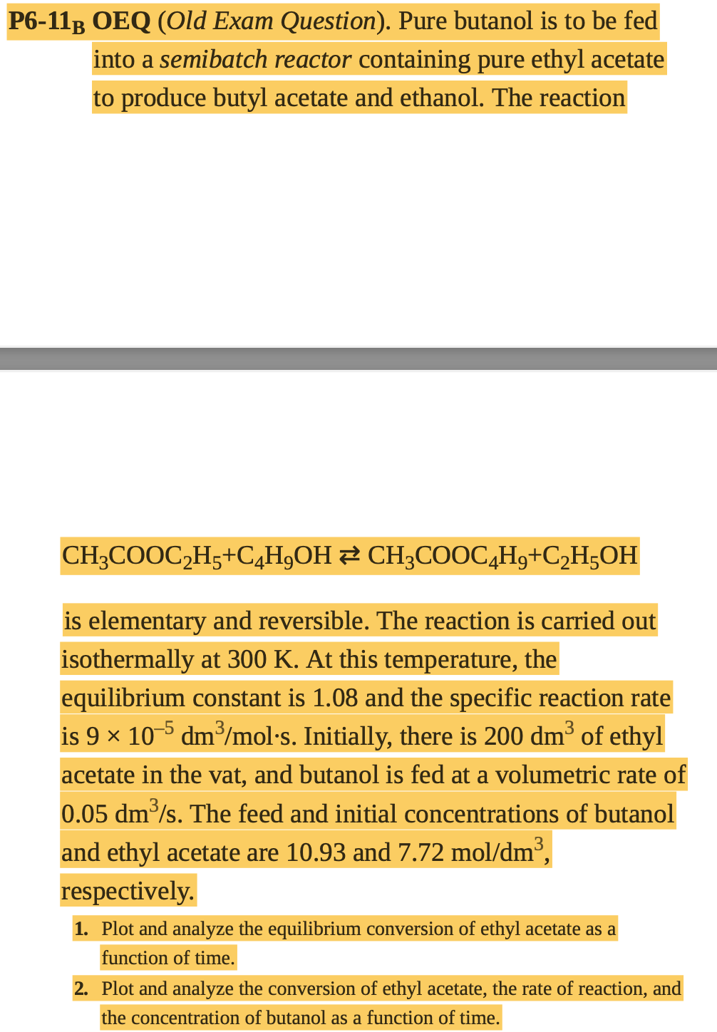 Solved P6-11 BEQ (Old Exam Question). Pure butanol is to be | Chegg.com