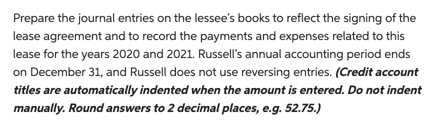 Solved Prepare the journal entries on the lessee's | Chegg.com