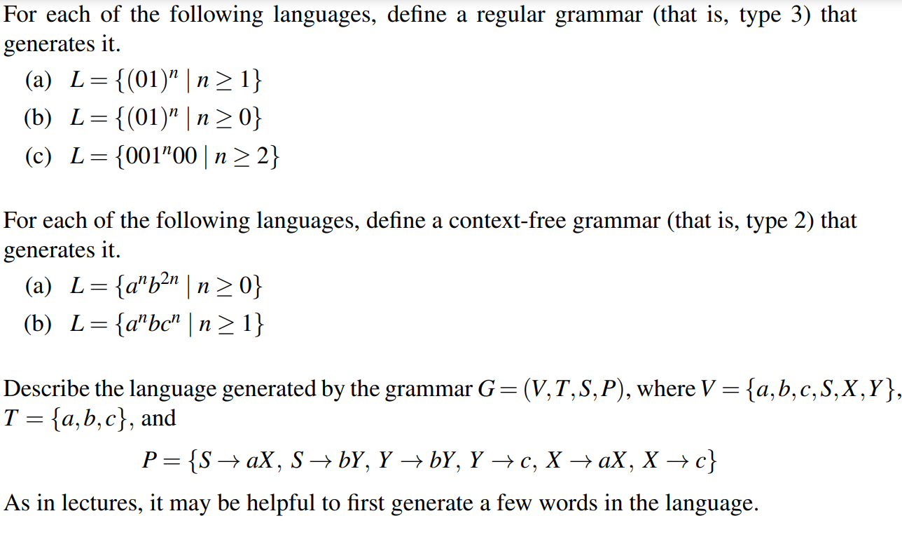 Solved For each of the following languages, define a regular | Chegg.com