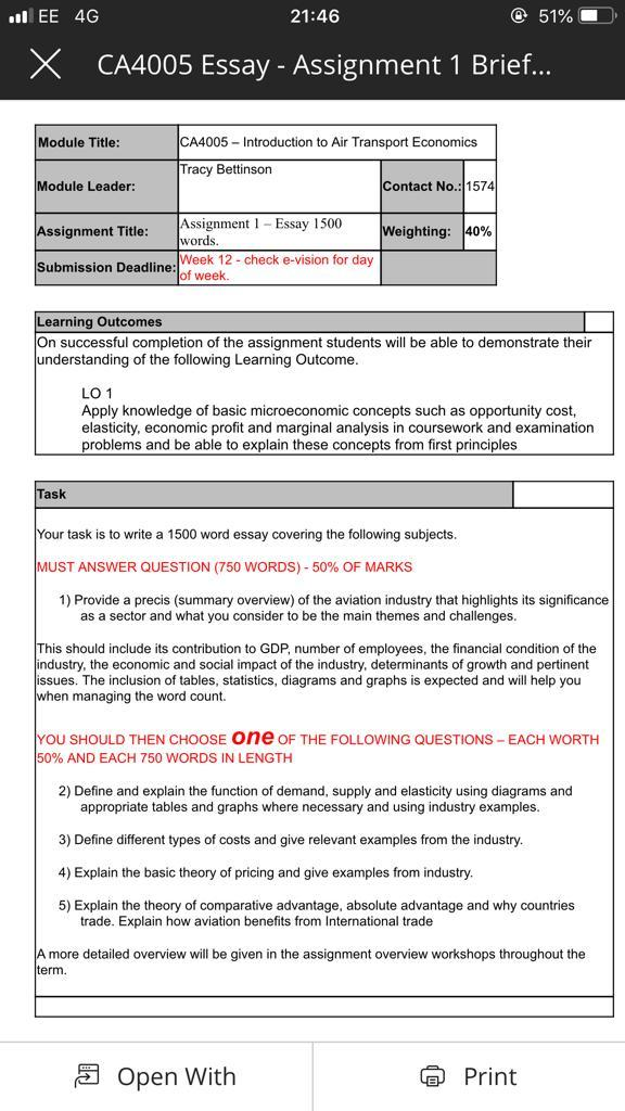 Solved l EE 4G 21:46 51% XCA4005 Essay - Assignment 1 | Chegg.com
