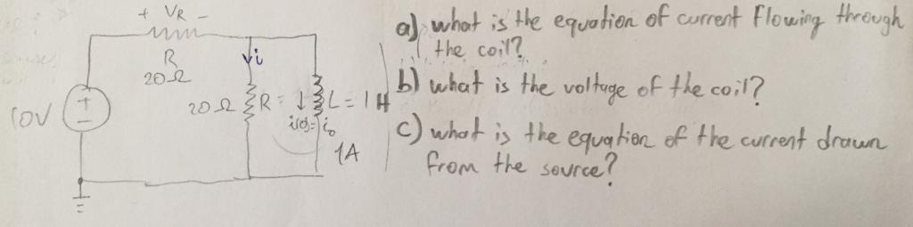 Solved For this circuit, a- What is the equation of current | Chegg.com