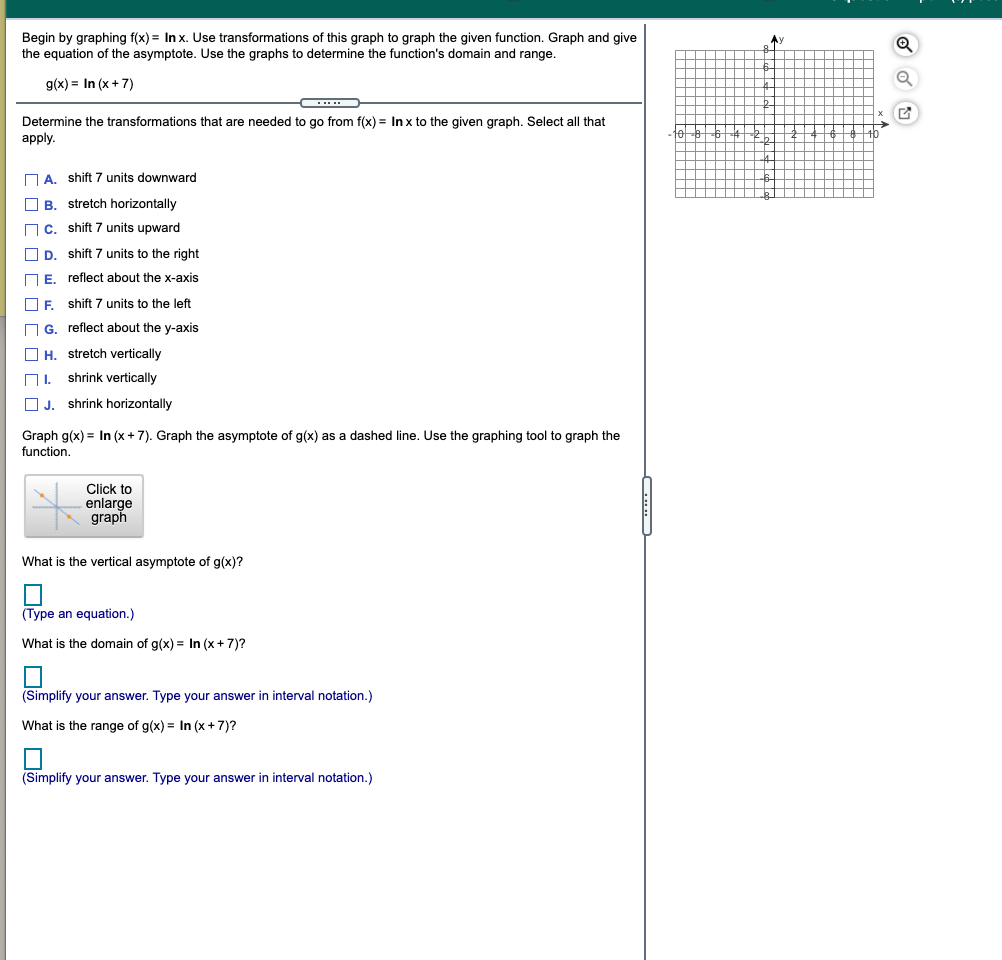 Solved Begin By Graphing F X In X Use Transformations Of