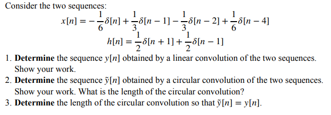 Solved Consider the two sequences: | Chegg.com