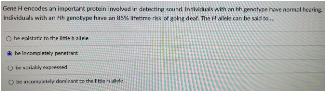 Solved Gene H encodes an important protein involved in | Chegg.com
