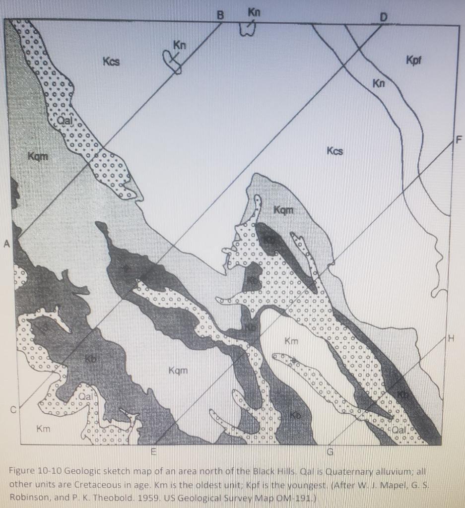 Solved Figure 10-10 Geologic sketch map of an area north of | Chegg.com