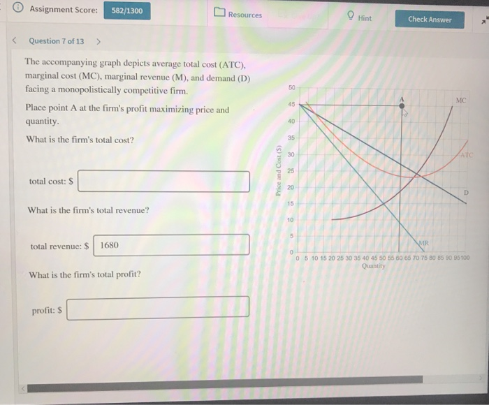 Solved Assignment Score: 582/1300 Hint Resources Check | Chegg.com