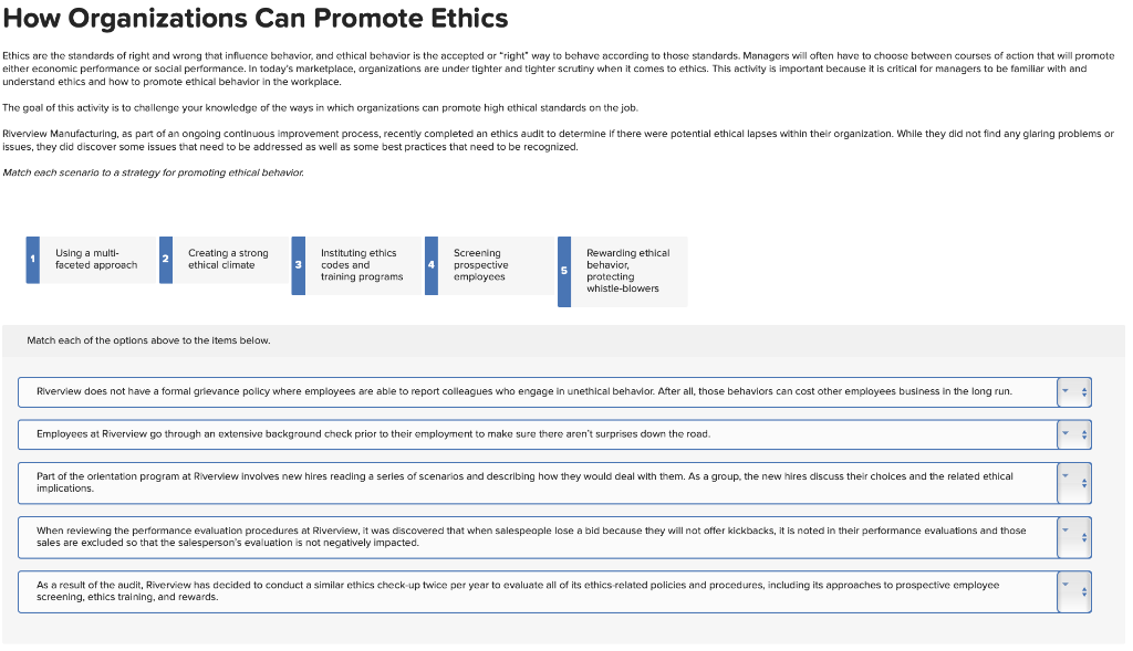 Solved How Organizations Can Promote Ethics Ethics are the | Chegg.com