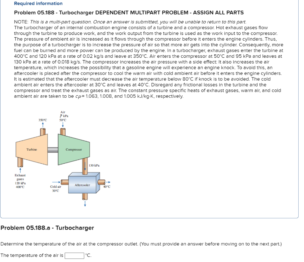 Solved Required information Problem 05.188 - Turbocharger | Chegg.com