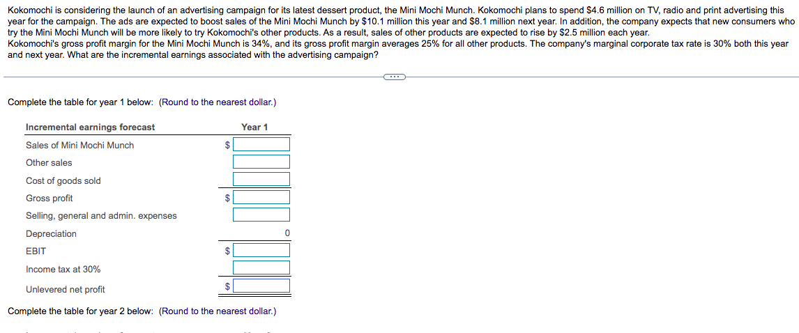 Solved Kokomochi is considering the launch of an advertising | Chegg.com