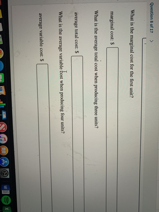 Solved Marginal Fixed Variable Total Average fixed Average | Chegg.com