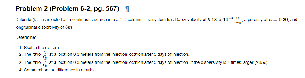 Solved Chloride (Cl−) is injected as a continuous source | Chegg.com