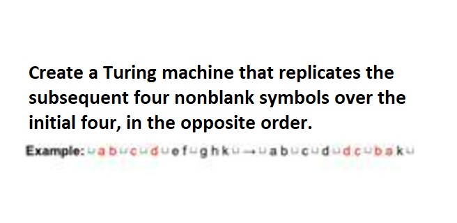 Solved Create a Turing machine that replicates the | Chegg.com