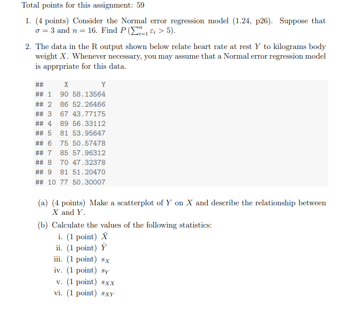 Solved Total points for this assignment: 59 1. (4 points) | Chegg.com