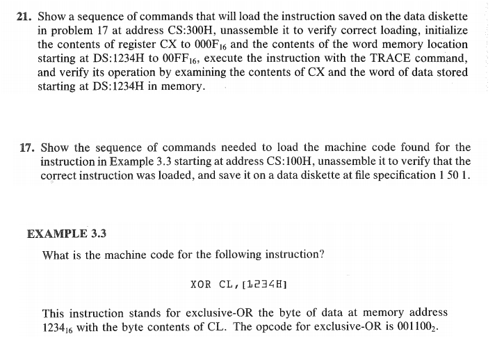 21. Show a sequence of commands that will load the | Chegg.com