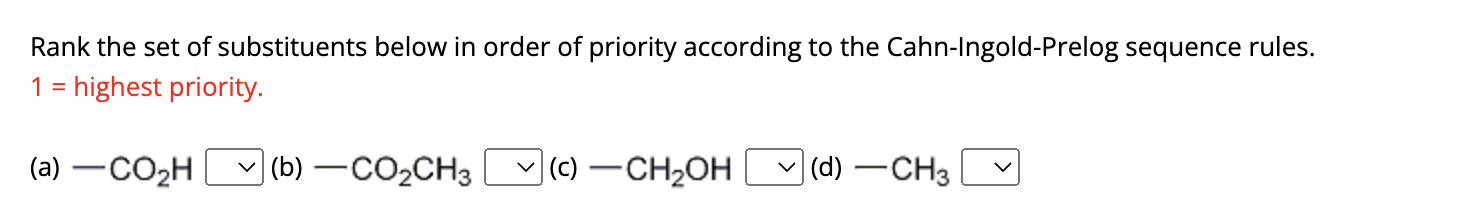 Solved Rank the set of substituents below in order of | Chegg.com