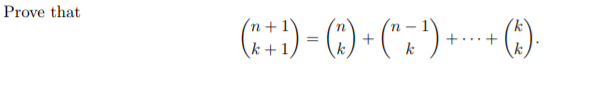 Solved Prove that (*+1) = (%) +("#") +-+ | Chegg.com