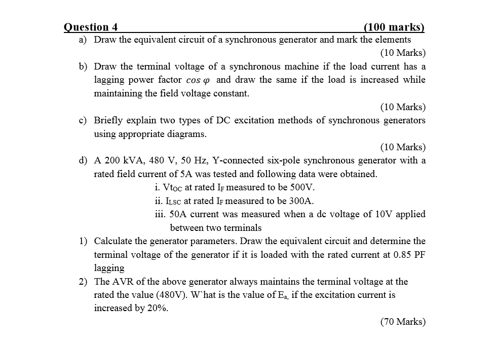 Solved Question 4 a) Draw the equivalent circuit of a | Chegg.com