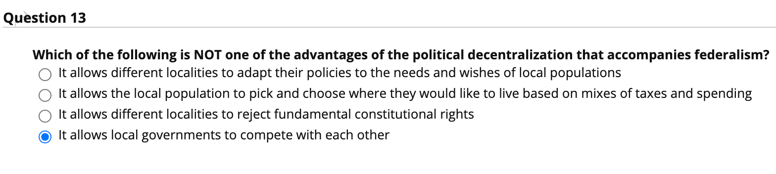 Solved Question 12 The term 'asymmetrical federalism' refers | Chegg.com