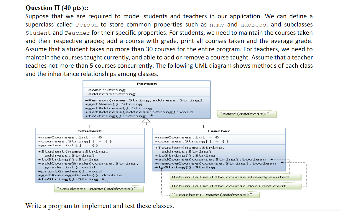 Solved Question II (40 pts):: Suppose that we are required | Chegg.com