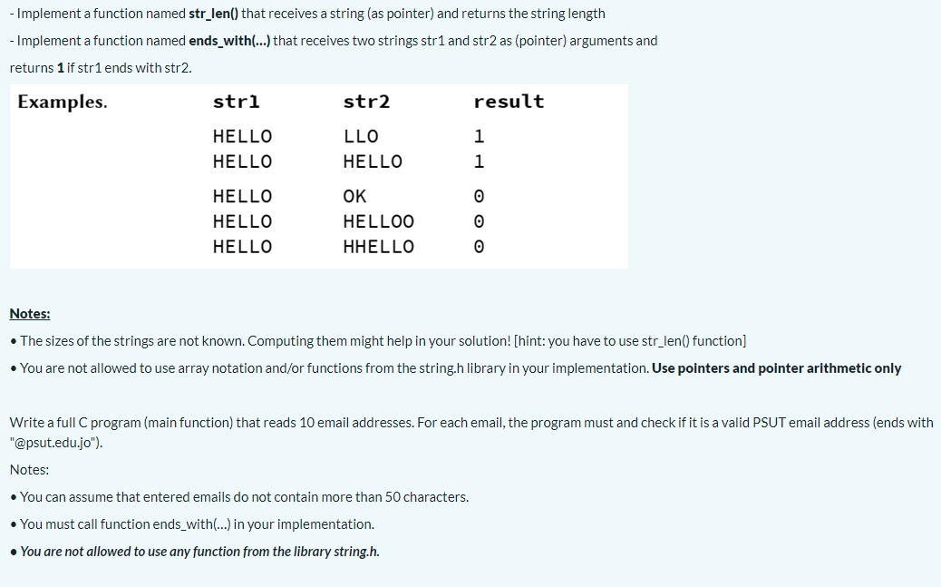 Solved Implement A Function Named Strlen That Receives 5771