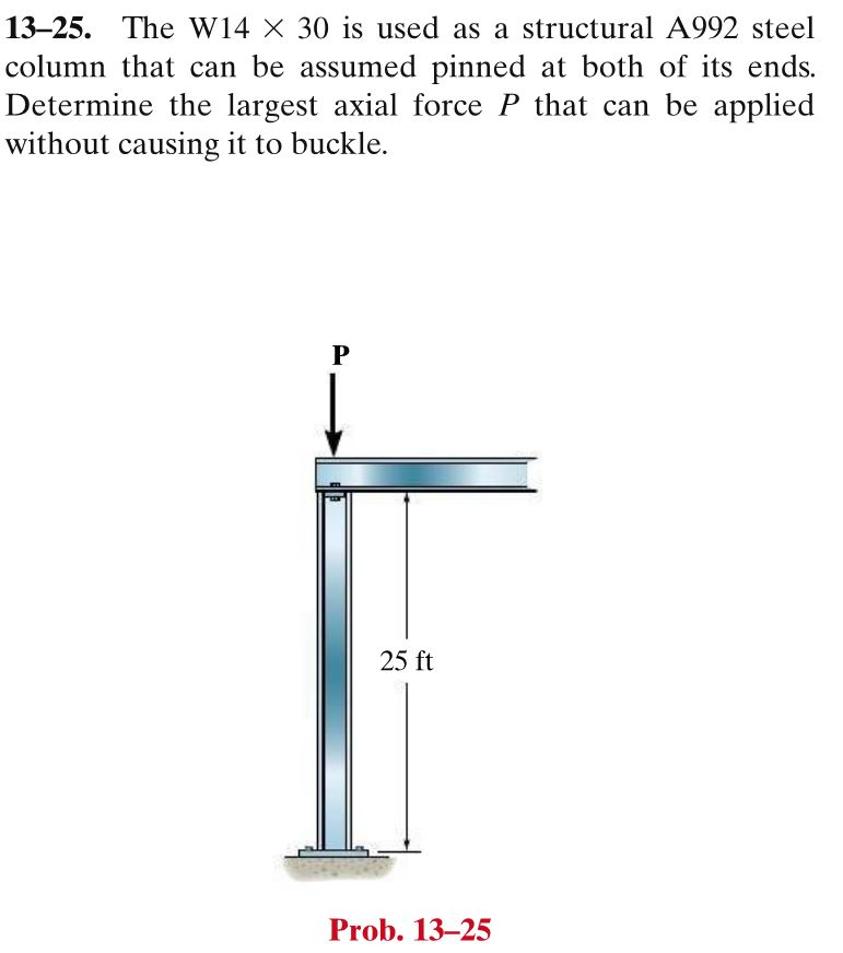 Solved 13-25. The W14 X 30 is used as a structural A992 | Chegg.com