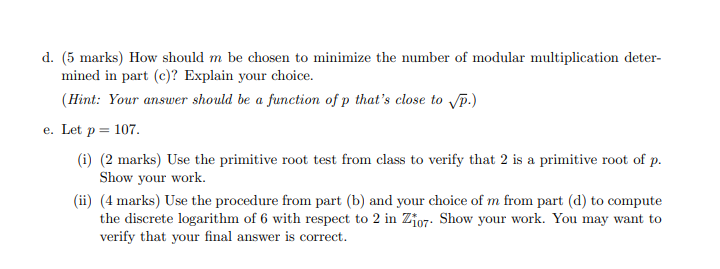 Problem 8 — An algorithm for extracting discrete | Chegg.com