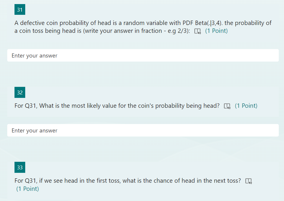 Solved A defective coin probability of head is a random | Chegg.com
