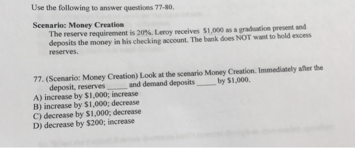 Solved Use the following to answer questions 77-80. | Chegg.com