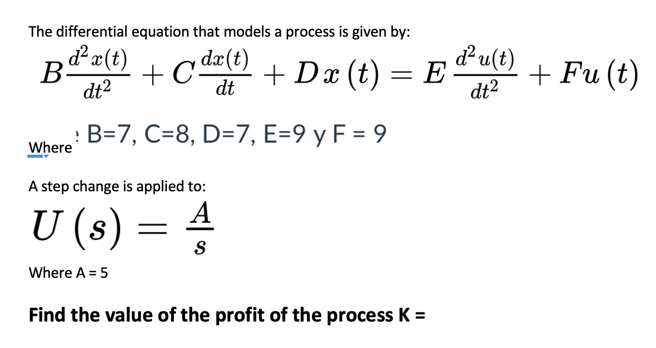 Solved The differential equation that models a process is | Chegg.com