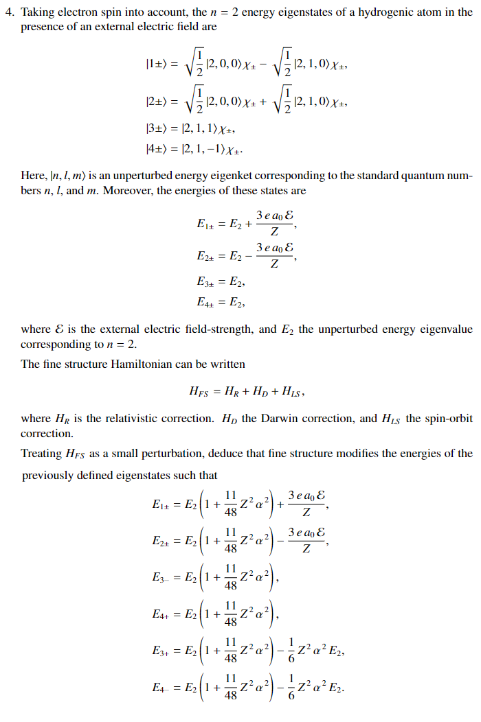 Solved 4. Taking electron spin into account, the n = 2 | Chegg.com