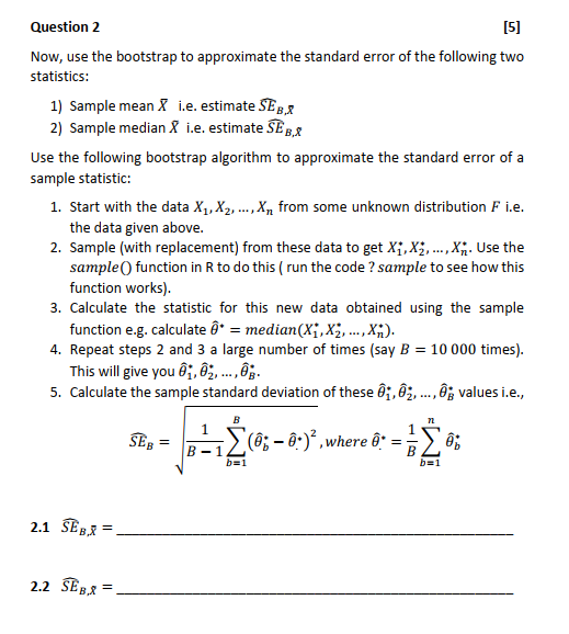 Solved Use the following sample to complete the questions | Chegg.com