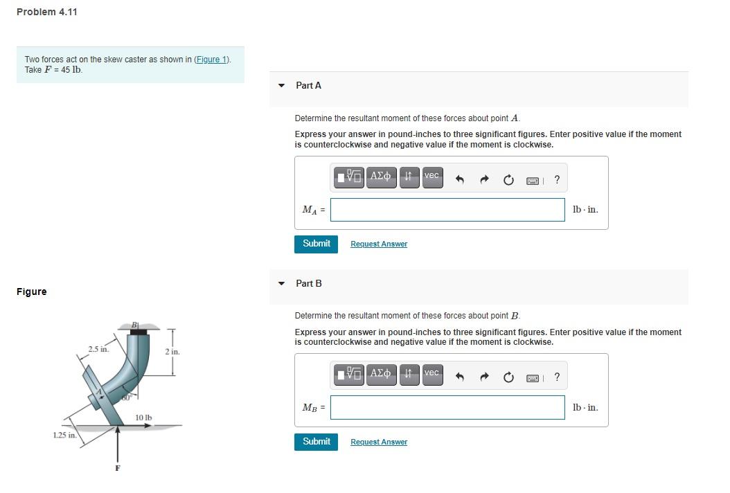 Solved Two forces act on the skew caster as shown in Figure | Chegg.com Solved Two forces act on the skew caster as shown in Figure | Chegg.com