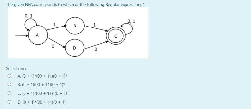 Solved The given NFA corresponds to which of the following | Chegg.com