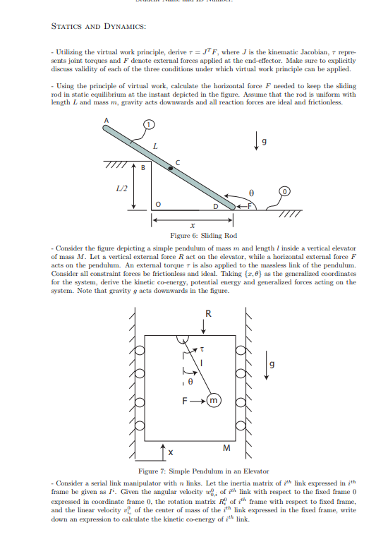 Solved STATICS AND DYNAMIcs: ·Utilizing the virtual work | Chegg.com